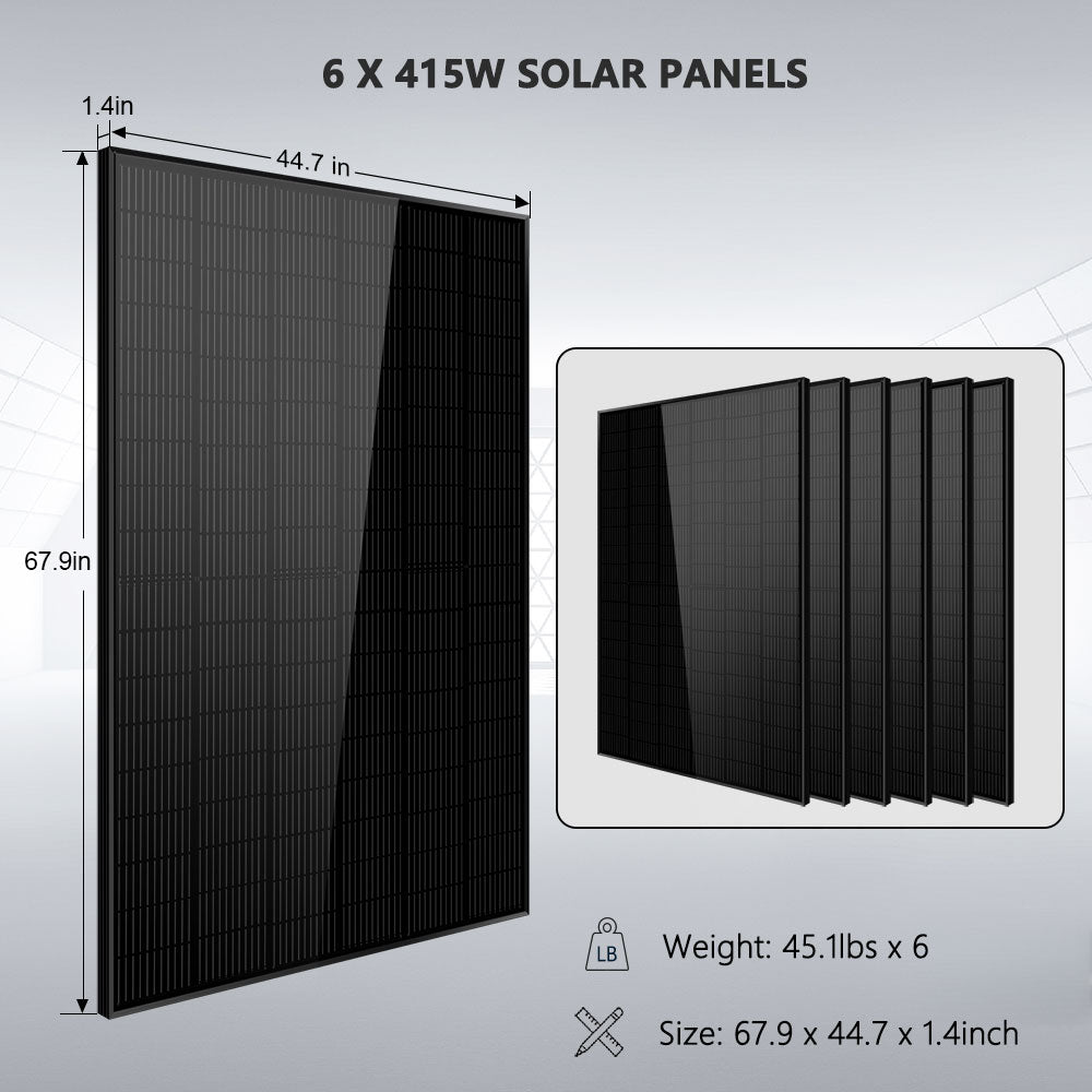 Off-Grid Solar Kit 5000W 48VDC 120V LifePo4 10.24KWH Lithium Battery 6 ...