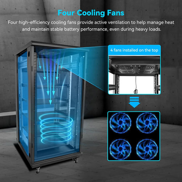 Enclosed Battery Cabinet 6 Slot with Bus Bar - SunGoldPower